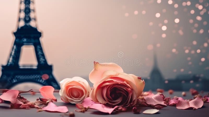 Paris Romantic Background. Illustration AI Generative Stock ...