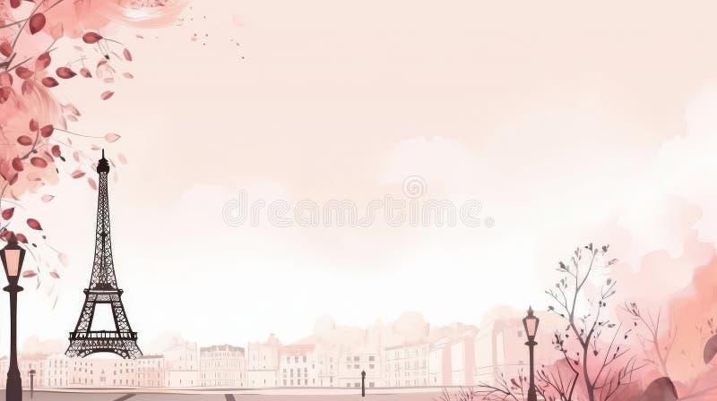 Paris Romantic Background. Illustration AI Generative Stock ...