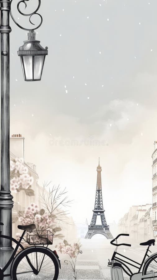 Paris Romantic Background. Illustration Generative AI Stock ...