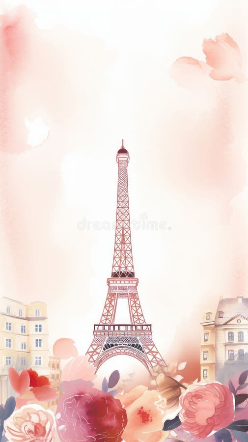 Paris Romantic Background. Illustration Generative AI Stock ...