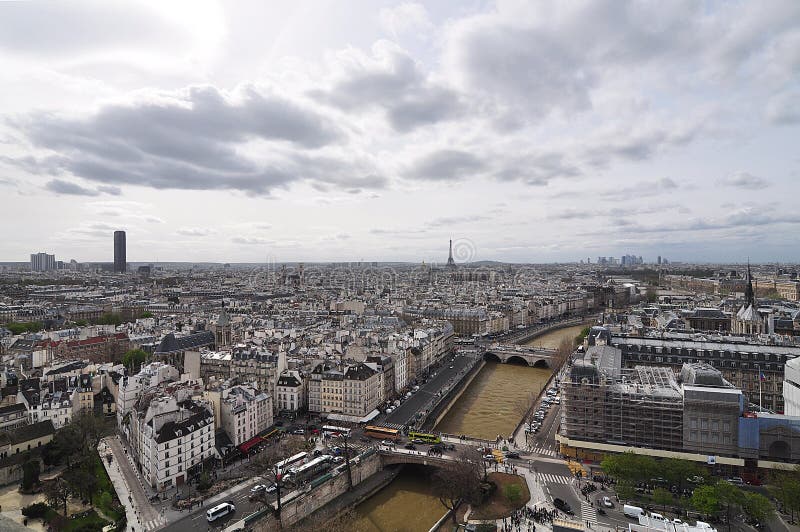 Paris Roofs with a Birds-eye View from Notre Dame De Paris Stock Image ...