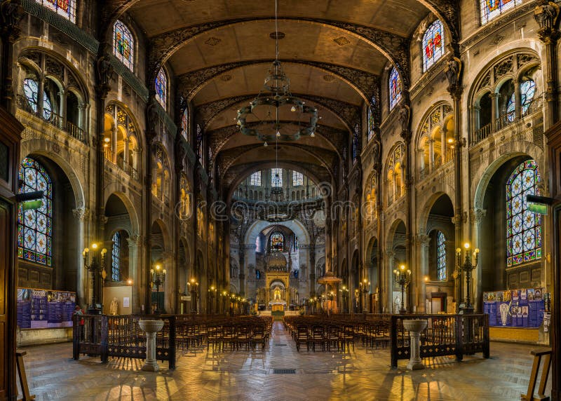 Interiors and Details of Saint Augustin Church, Paris, France Stock ...