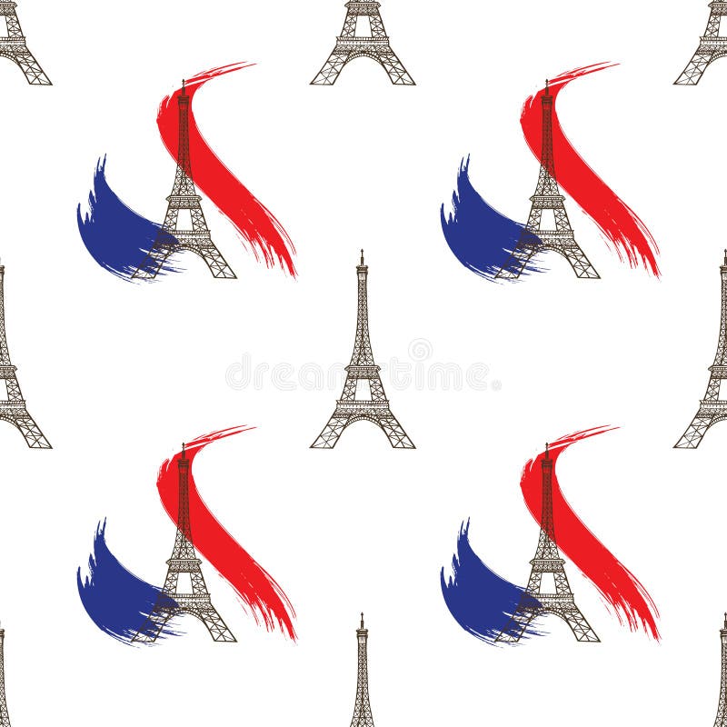 Paris seamless pattern stock vector. Illustration of repeat - 134054745