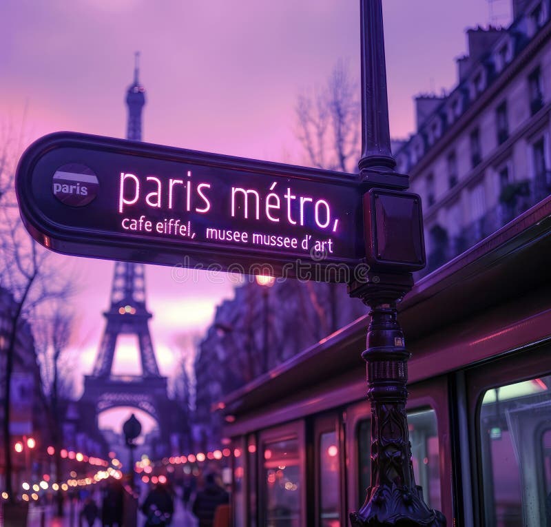 Paris Sign with Eiffel Tower Illustration Stock Illustration ...