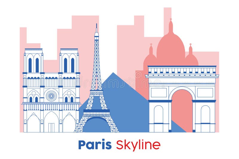 Paris Skyline Modern Cityscape Vector Stock Vector - Illustration of ...