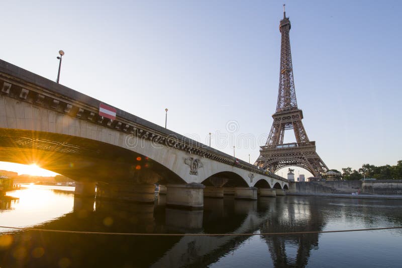 Paris Skyline during Summer Time while Sunset Stock Image - Image of ...