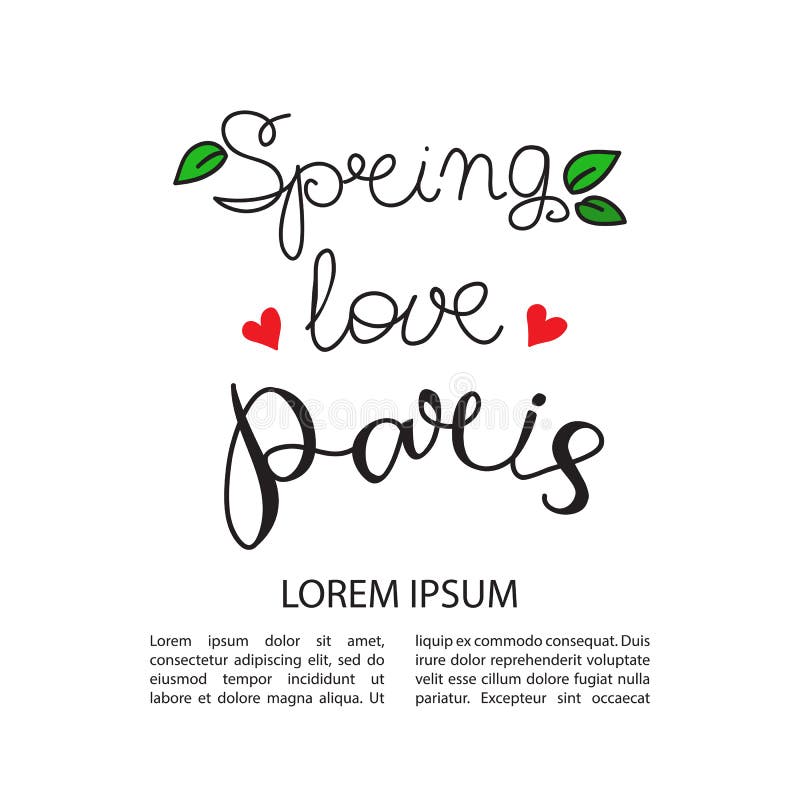 Paris Spring.Famous Landmarks,floral Decor Set Stock Vector ...