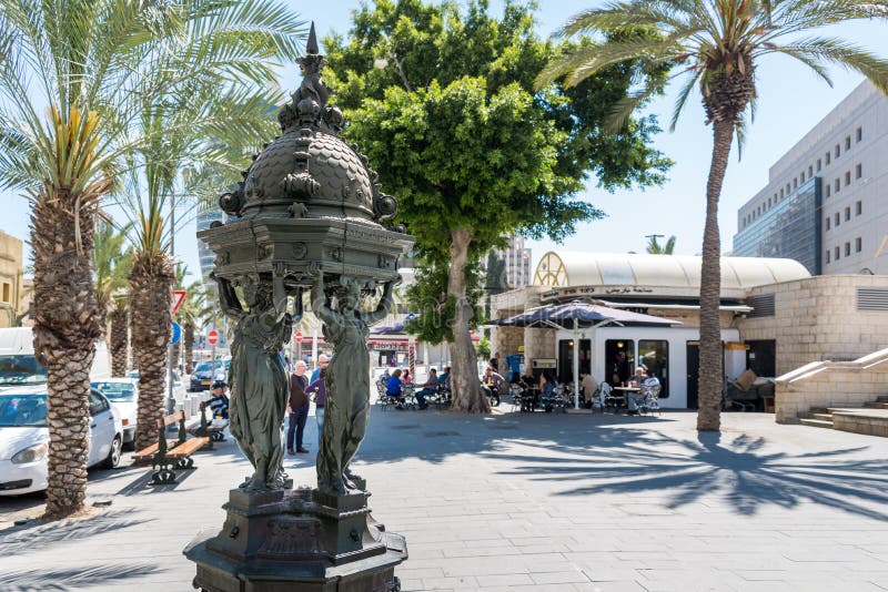 Paris Square in Haifa editorial image. Image of statue - 69656415