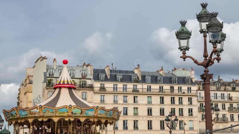 Paris, Square of the Town Hall Stock Image - Image of chatelet ...