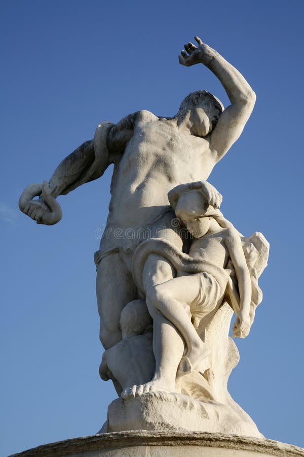 Paris - Tuileries Garden - Cain Statue Stock Image - Image of despair ...