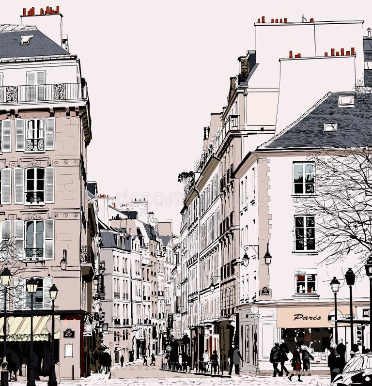 Paris Street Illustration Stock Illustrations – 9,530 Paris Street ...