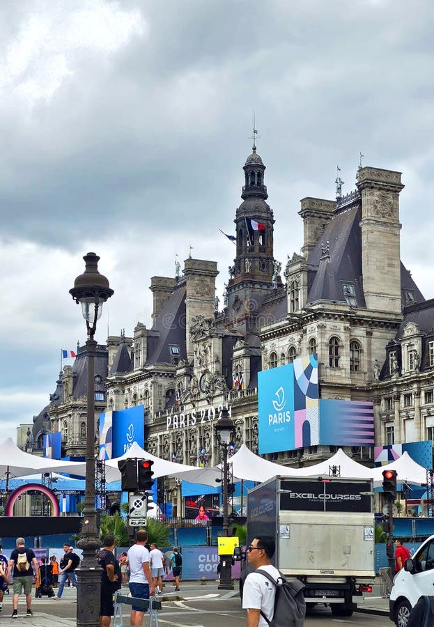 Paris France August 10, 2024 Streets during the 2024 Olympics Editorial ...