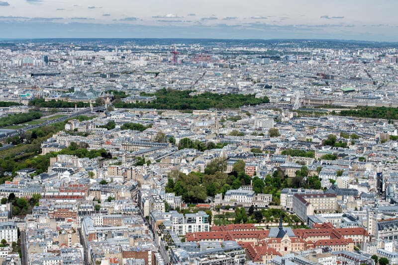 Paris Sunny Blue Sky Aerial View Stock Image - Image of europe, capital ...