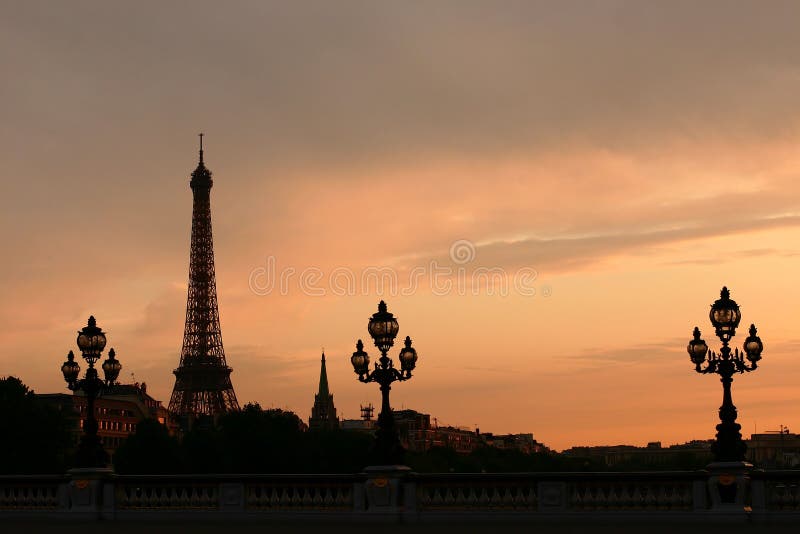 Paris sunset stock photo. Image of pattern, city, tour - 892934