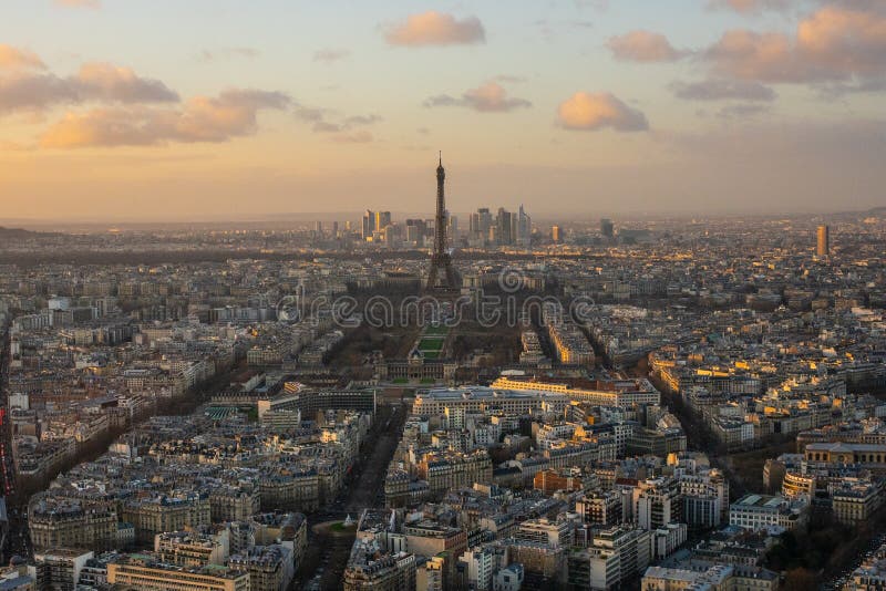 Paris at sunset stock photo. Image of france, shot, west - 168365262