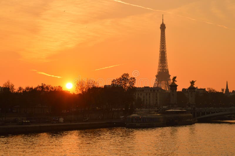 Paris at sunset stock photo. Image of alexandre, international - 236316516