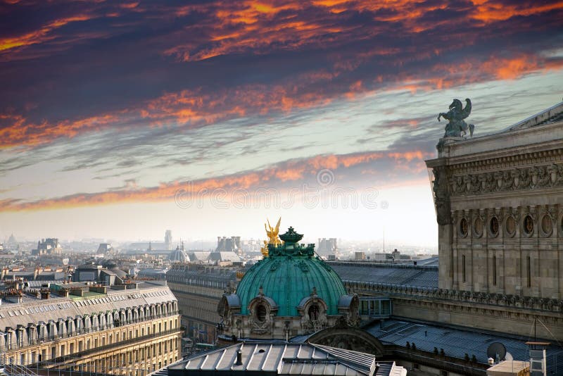 Paris-Roof of the Opera Garnier Stock Photo - Image of europe, french ...