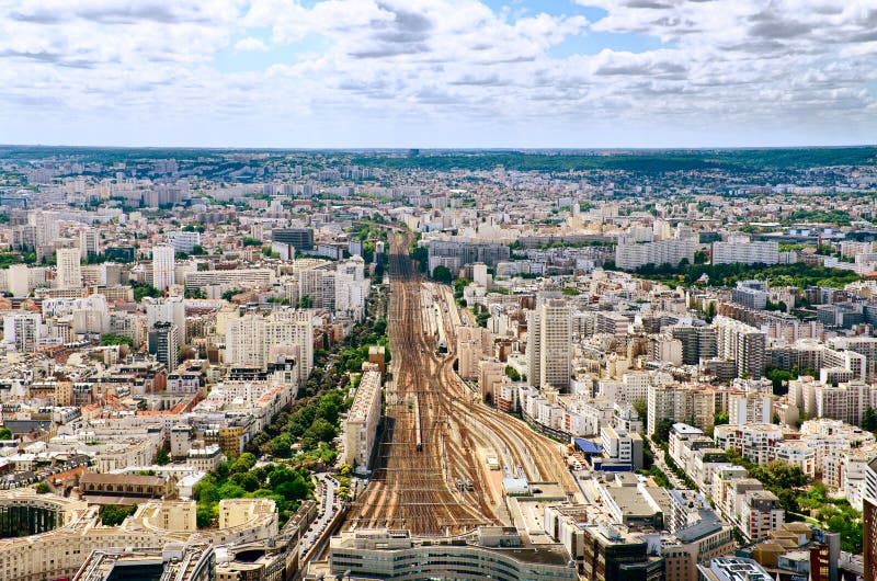 Paris Train Station Areal View Stock Image - Image of building, areal ...