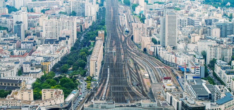 Paris Train Station As Seen from High Vantage Point Editorial Stock ...