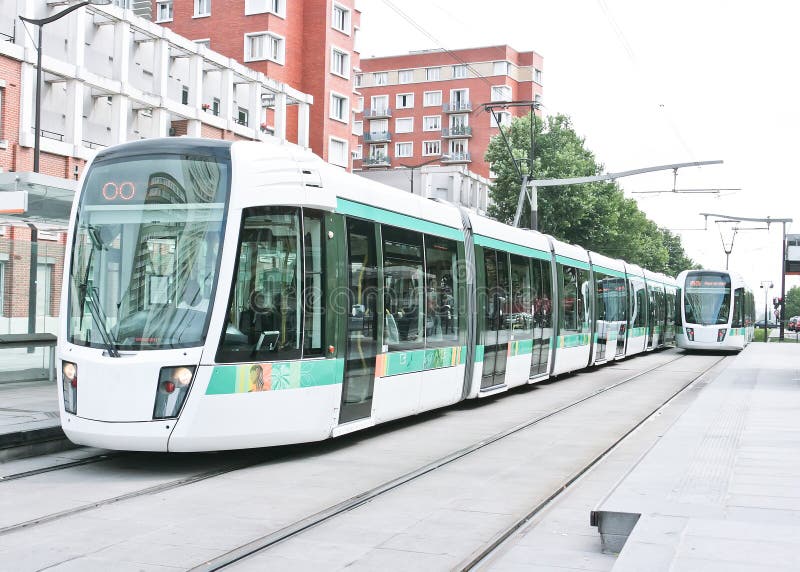 Paris Tramway, France stock photo. Image of road, electric - 19591174