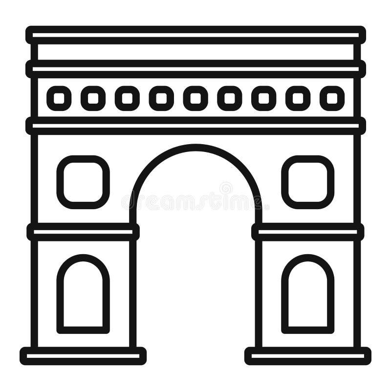 Paris Triumphal Arch Silhouettes Set Stock Illustration - Illustration ...