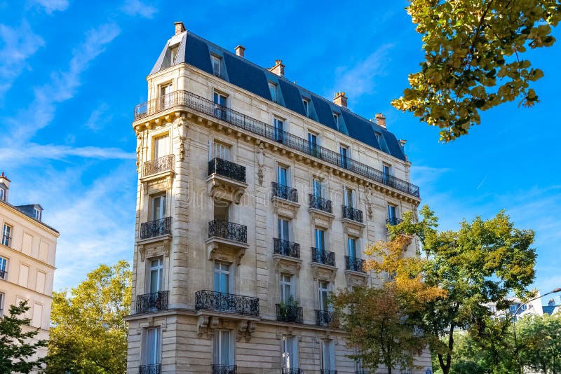 Paris, typical building stock image. Image of paris - 232496461