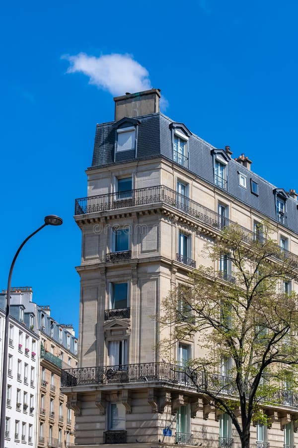 Paris, typical buildings stock image. Image of flat - 234717679