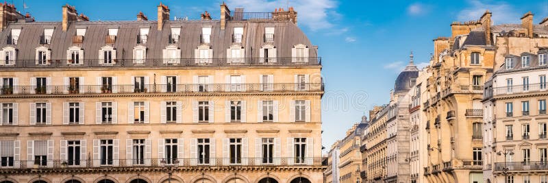Paris, typical facade stock photo. Image of district - 170120084