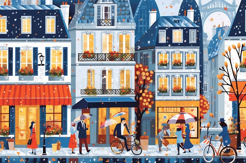 Paris Urban Landscape. Pattern with Houses Stock Image - Image of ...