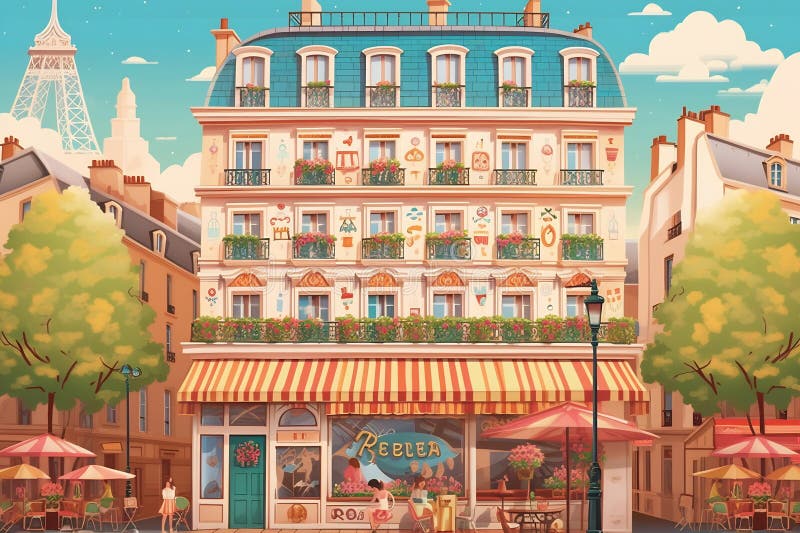 Paris Urban Landscape. Pattern with Houses Stock Image - Image of ...