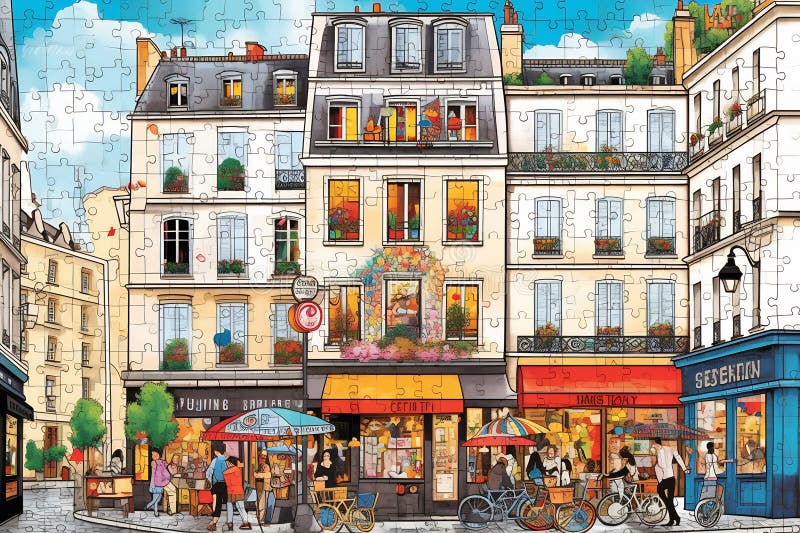 Paris Urban Landscape. Pattern with Houses Stock Image - Image of urban ...