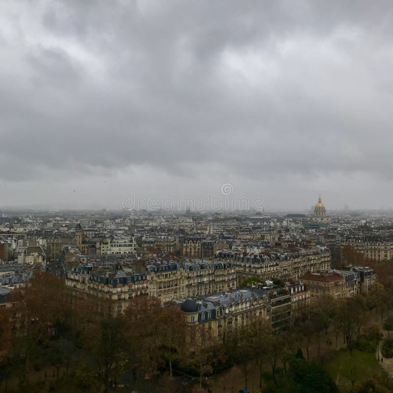Paris. View from the Eiffel Tower. November 2018. Yellow Vest Strike ...