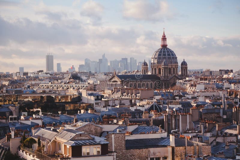 Paris view stock image. Image of architecture, houses - 61380803