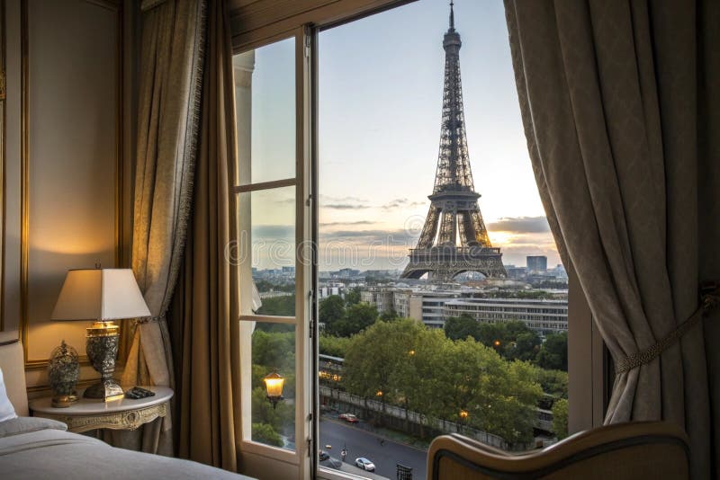 Paris View from Hotel Room Window Stock Image - Image of beautiful ...