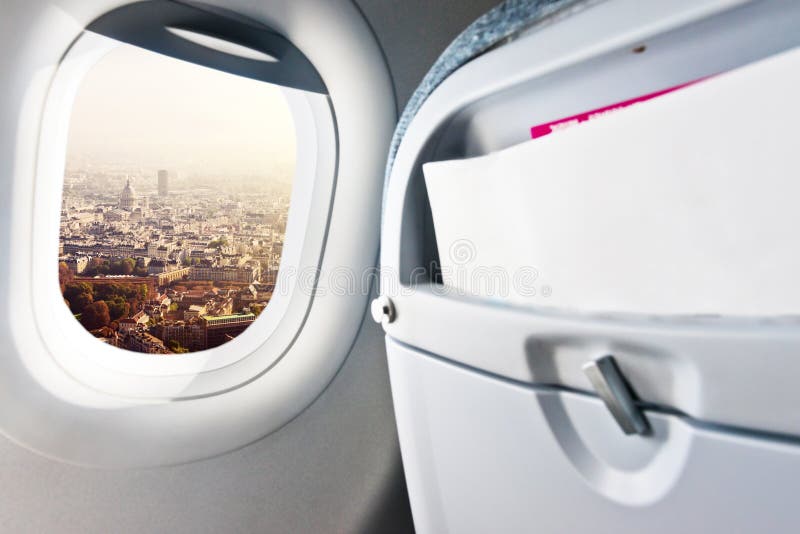 Paris View from Plane Window Stock Image - Image of blur, aircraft ...