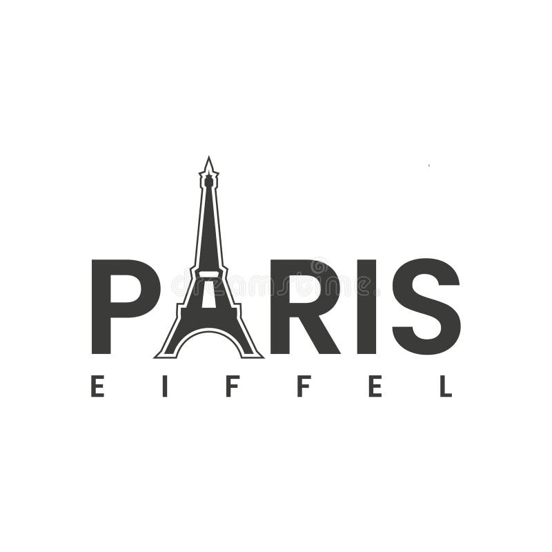 Paris Word Sign Logo on Letter a. Eiffel Tower Design Template, Symbol ...