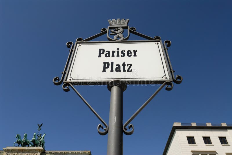 Pariser Platz sign stock photo. Image of german, germany - 9614496