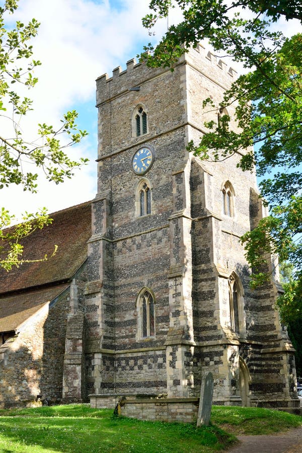 Parish church with tower stock photo. Image of exterior - 41640182