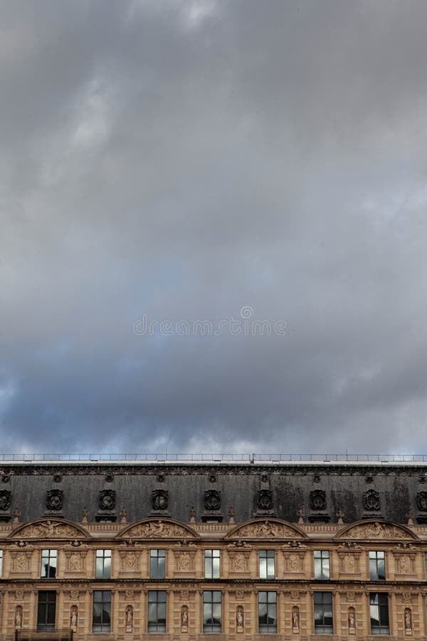 Parisian Architecture and Cloudy Sky Stock Photo - Image of cloudy ...