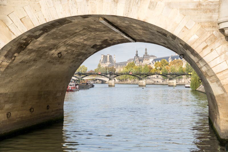Parisian bridge arch stock photo. Image of capital, embankment - 272925034