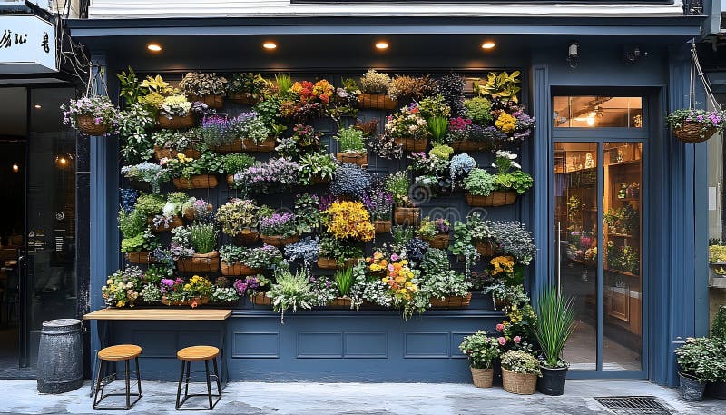 Floral Shop Exterior stock illustration. Illustration of facade - 375709954