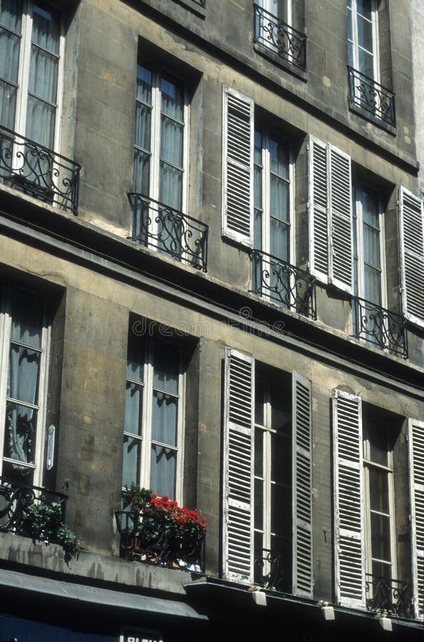 Paris windows stock photo. Image of culture, architecture - 1483096