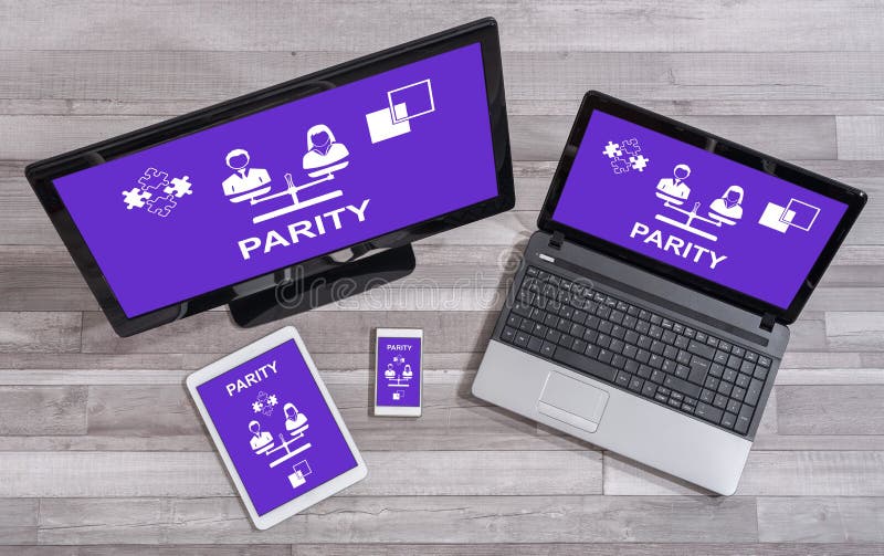 Parity Concept on Different Devices Stock Photo - Image of scales ...