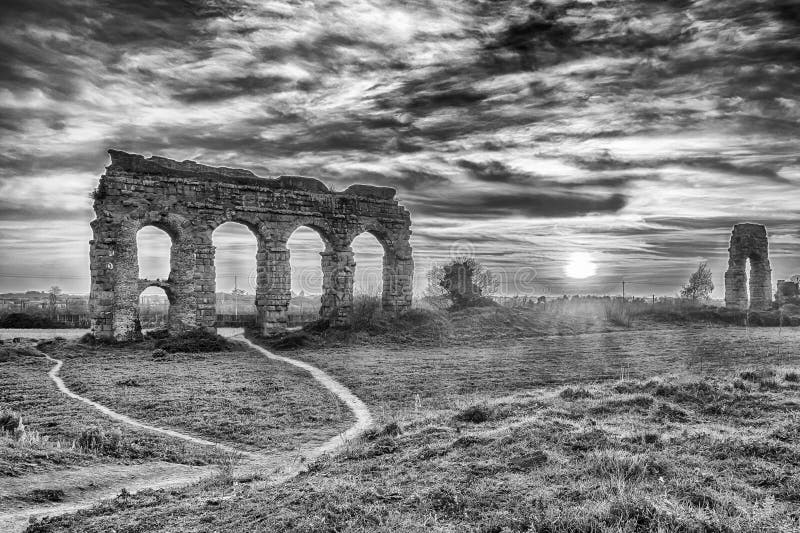 Park of the Aqueducts at Sunset, Rome Stock Photo - Image of landscape ...