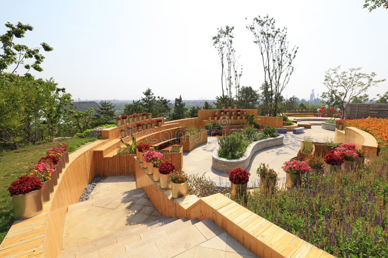 Park Architectural Scenery, Tangshan, China Stock Photo - Image of ...