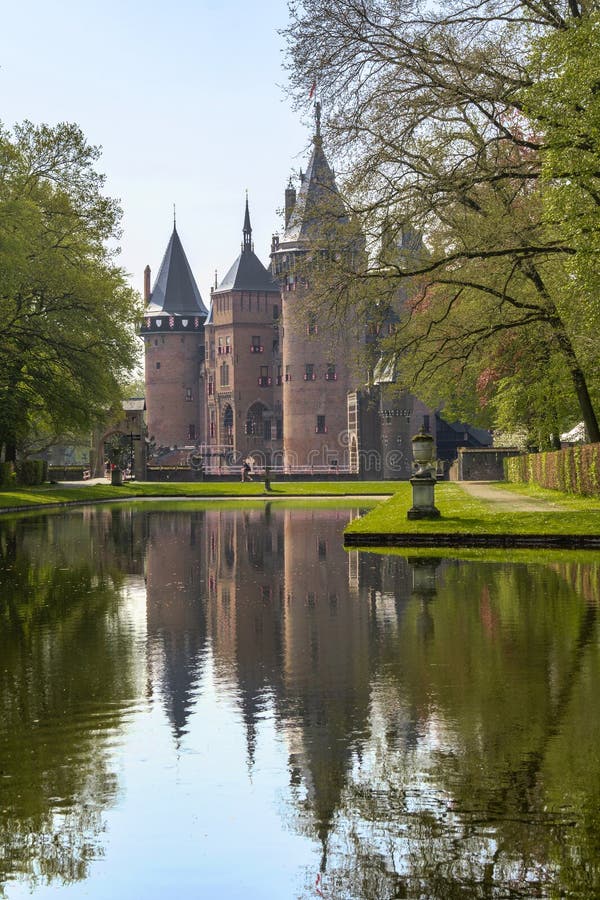 Park with an Artificial Pond at the Castle De Haar, the Netherlands ...