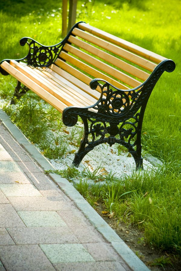 Empty Park Bench stock image. Image of public, happy - 10185563