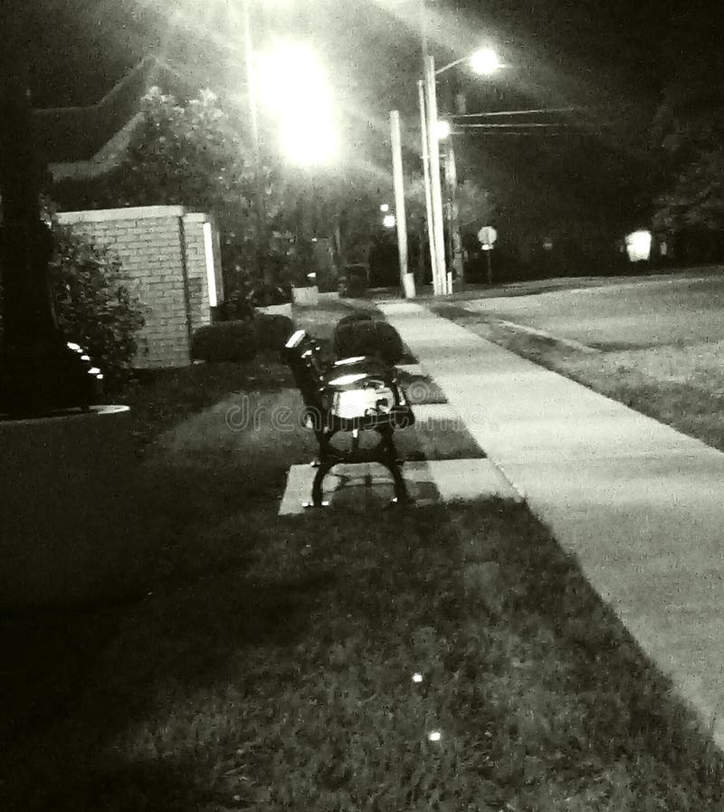 Park Bench in Athens, Alabama Stock Photo - Image of night, alabama ...