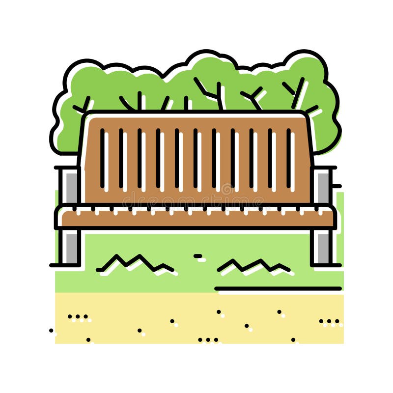Park Bench Color Icon Vector Illustration Stock Vector - Illustration ...