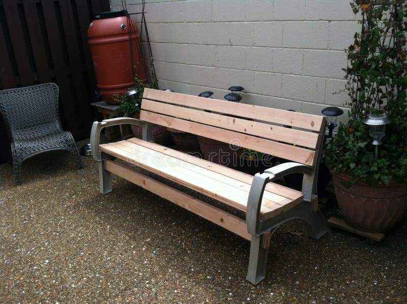 Park Bench Custom DIY Project Stock Image - Image of creativity, lumber ...